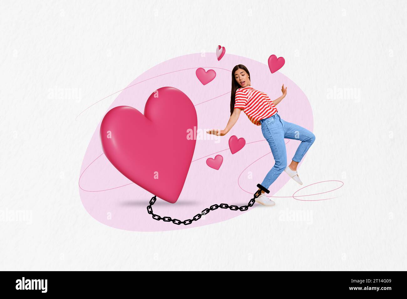 Abstract creative composite photo collage of beautiful attractive girl ...