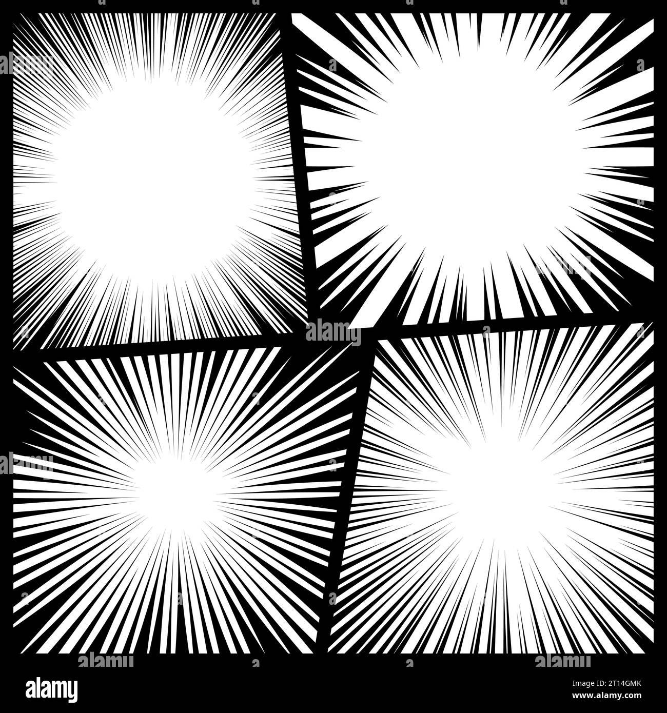 Comic book radial rays, lines. Comics background with motion, speed ...