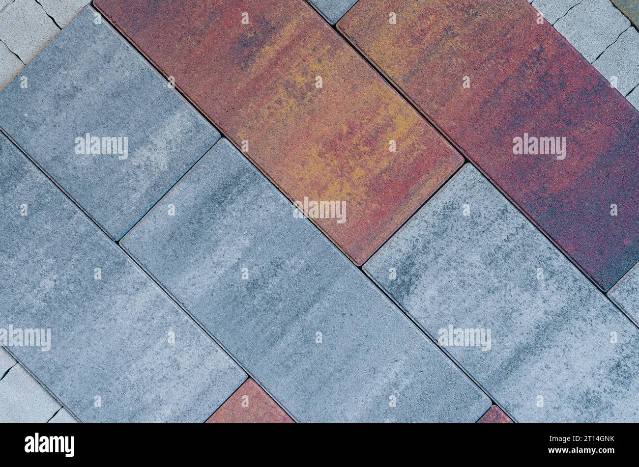 Rectangular paving stones are laid out on square. Close up view Stock ...