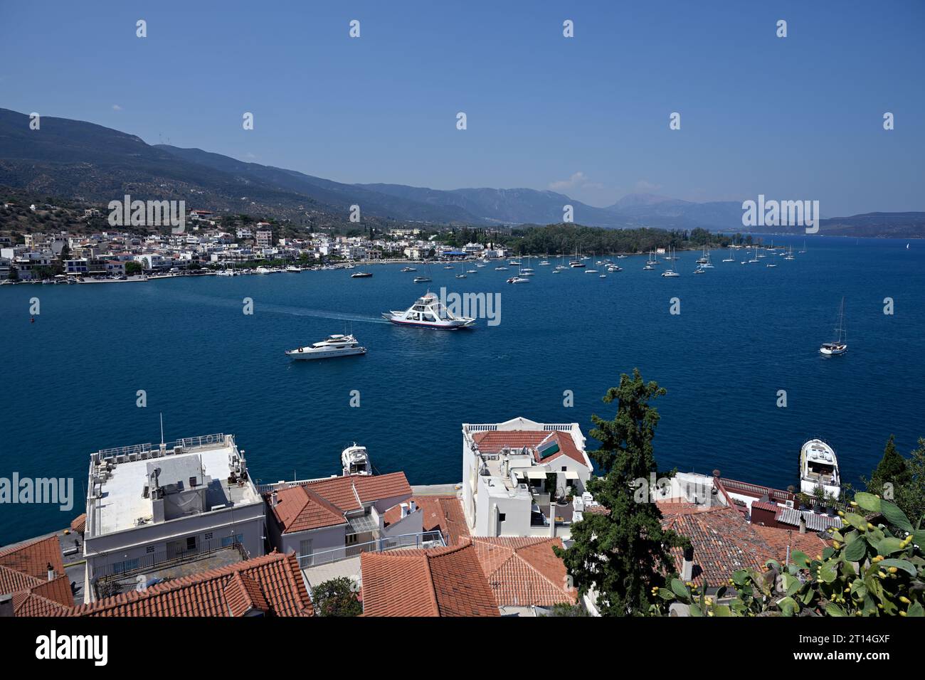 The strait of Poros island, Greece Stock Photo - Alamy