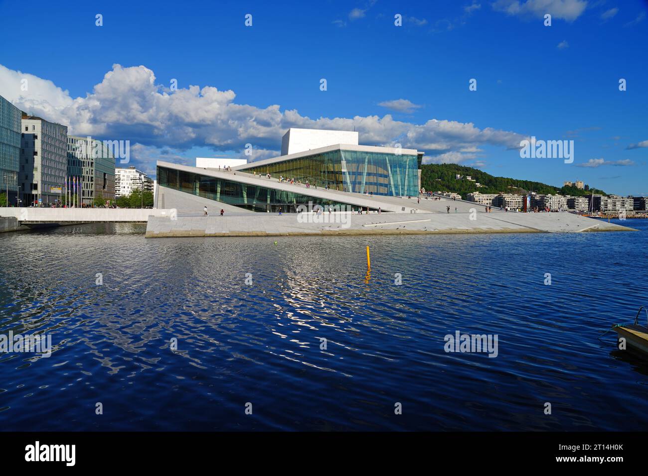 OSLO, NORWAY -30 JUNE 2023- View of the Oslo Opera in the Oslo Fjord ...