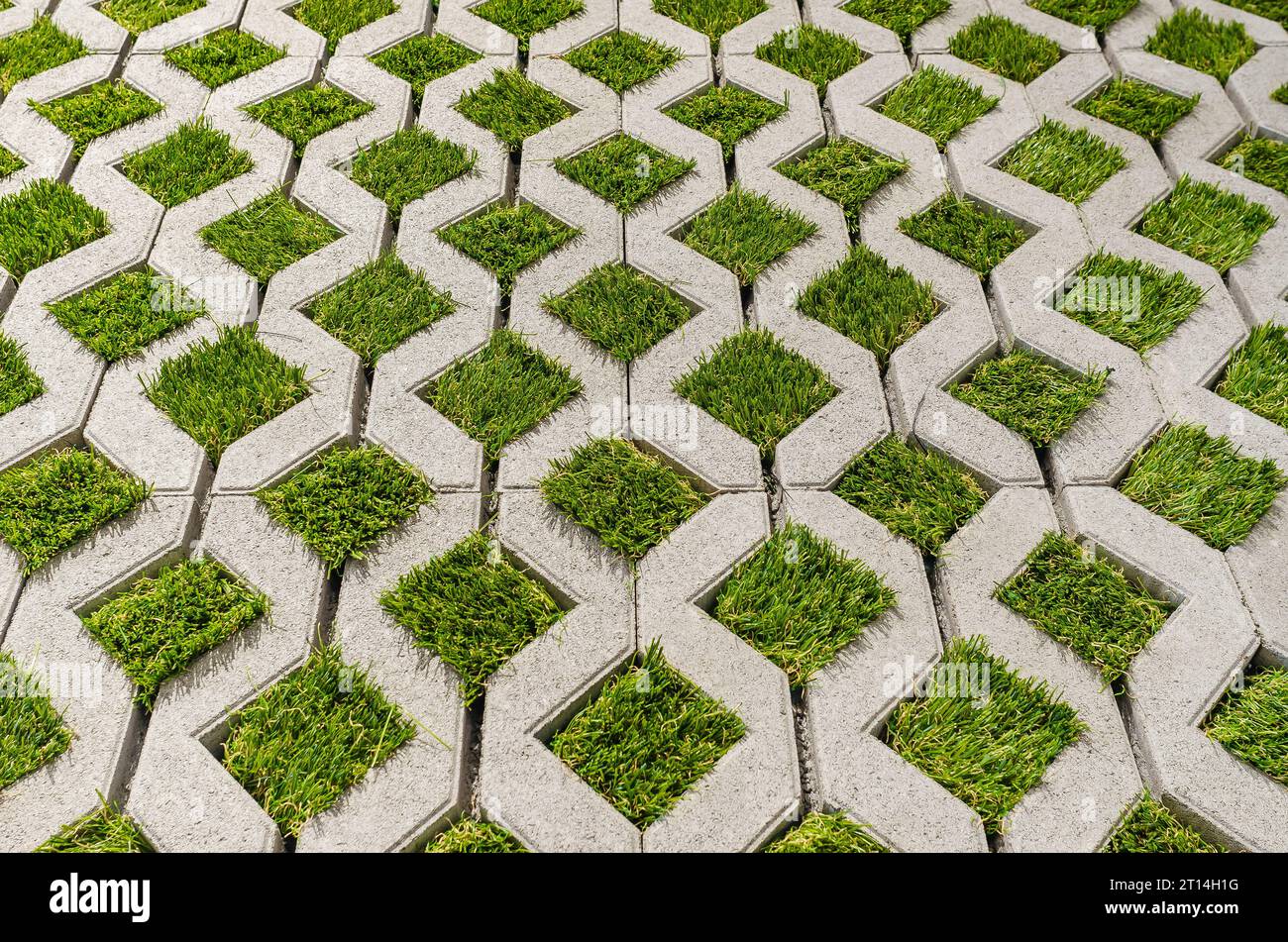 Cobblestone with grass for parking vehicles. Parking with cobblestones ...