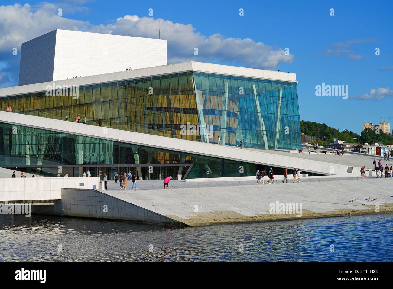 OSLO, NORWAY -30 JUNE 2023- View of the Oslo Opera in the Oslo Fjord ...