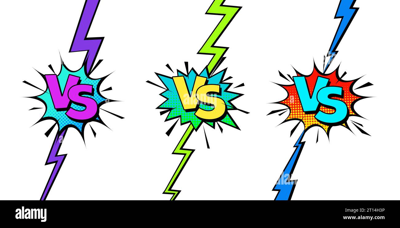 Cartoon comic background. Vs, fight versus. Comics book colorful ...