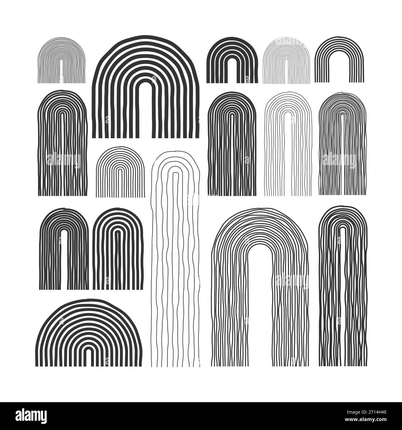 Mid century arch elements, modern geometric shapes. Contemporary design ...