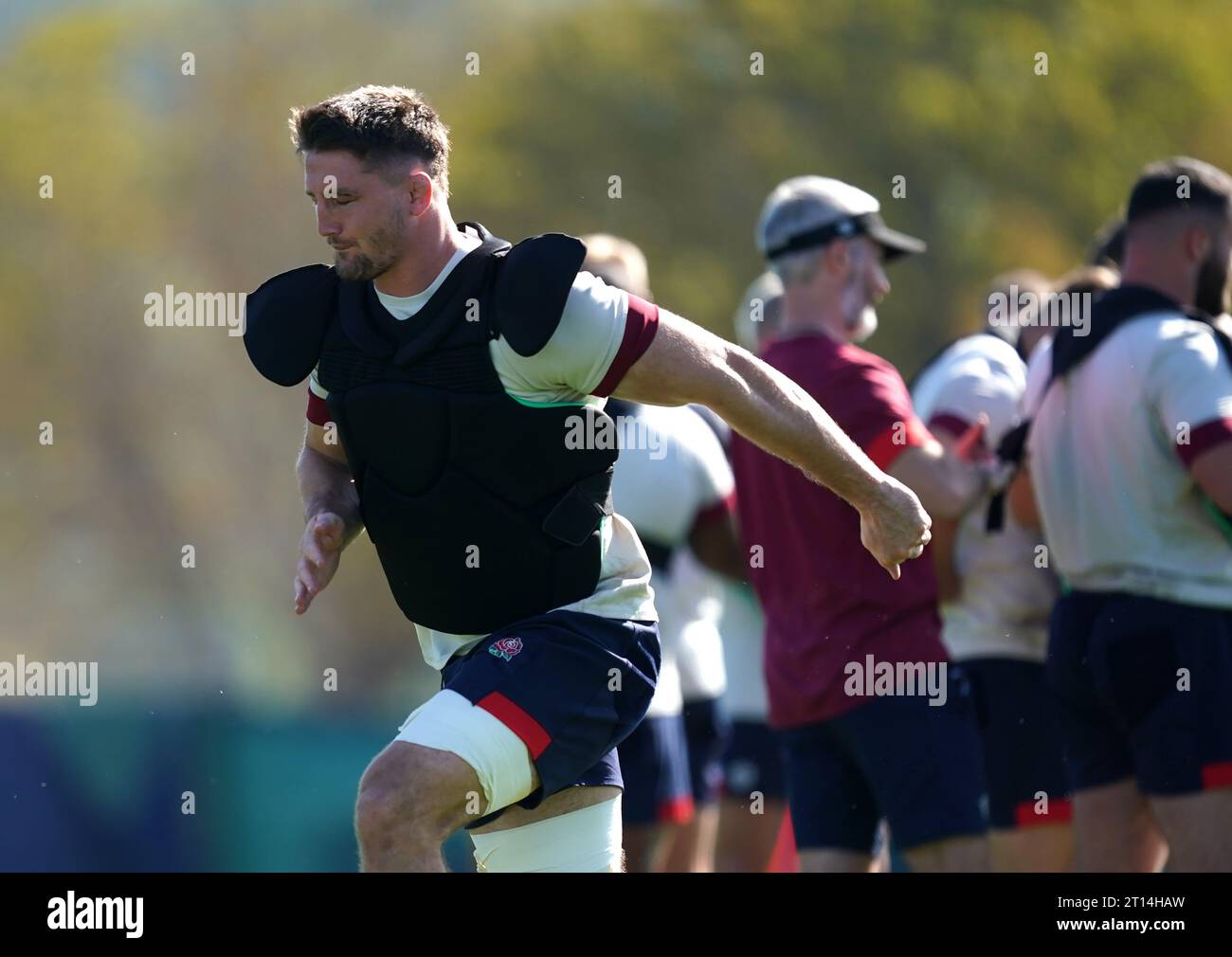 England's Tom Curry during a training session at the Stade Georges ...