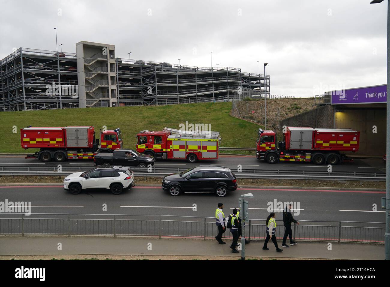The the scene following a fire at a multi-storey car park at Luton ...