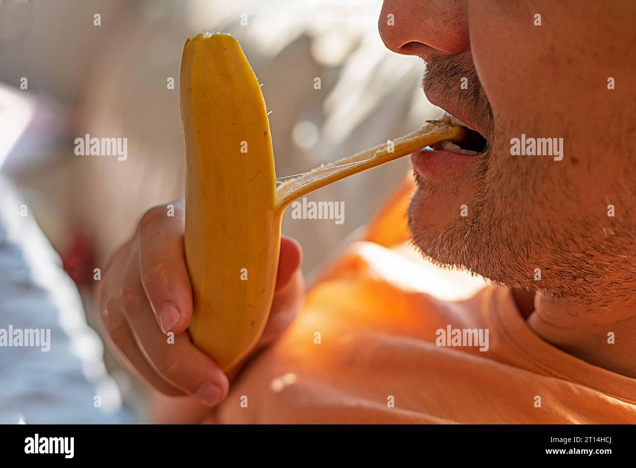 Biting banana peel hi-res stock photography and images - Alamy