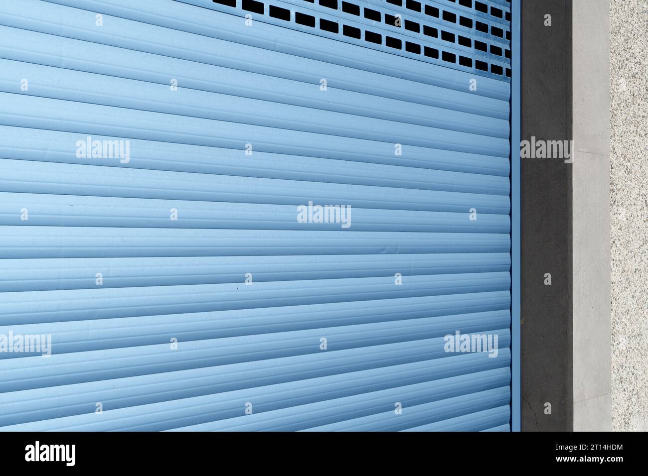 Roller shutter gate. Metal roller garage door as background. Automatic ...