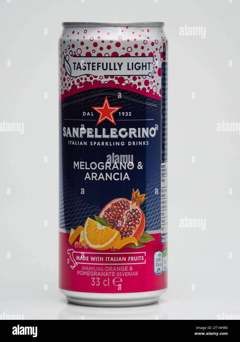 Sanpellegrino Italian sparkling drink in a can orange and pomegranate ...