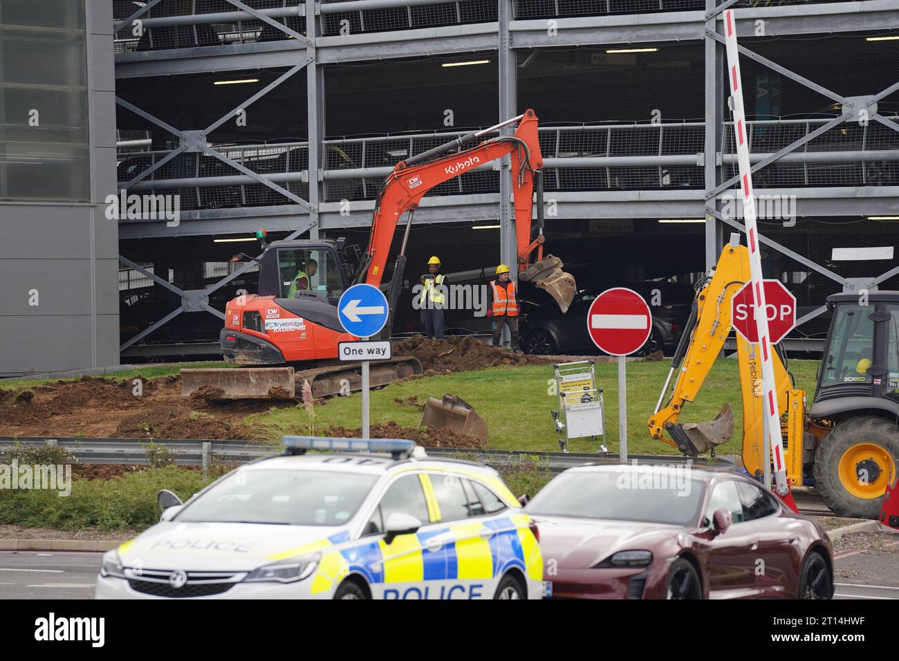 The the scene following a fire at a multi-storey car park at Luton ...