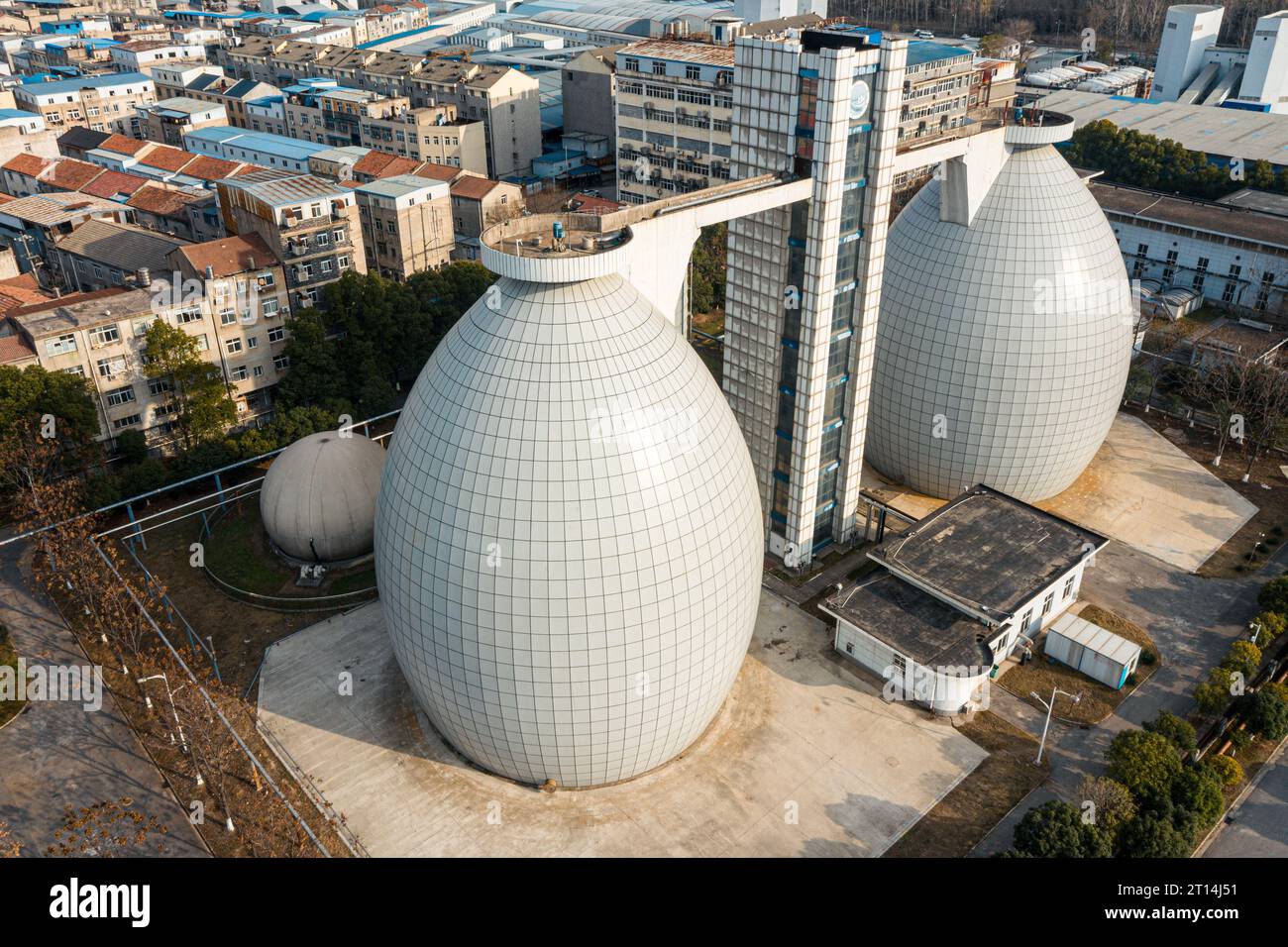 An Aerial view of a sewage treatment plant in Wuhan, China Stock Photo ...
