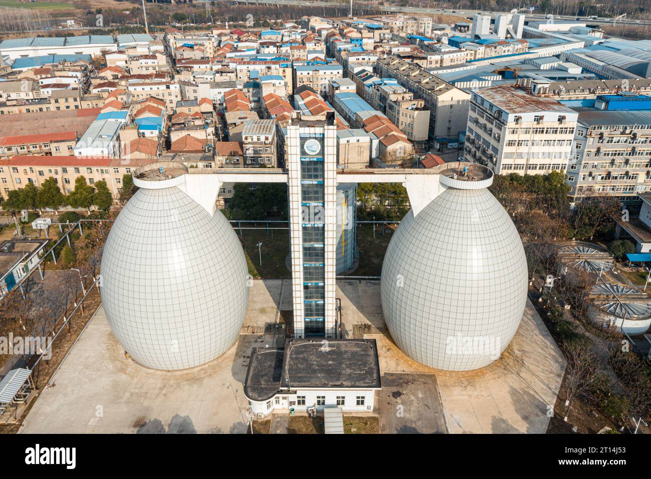 An Aerial view of a sewage treatment plant in Wuhan, China Stock Photo ...