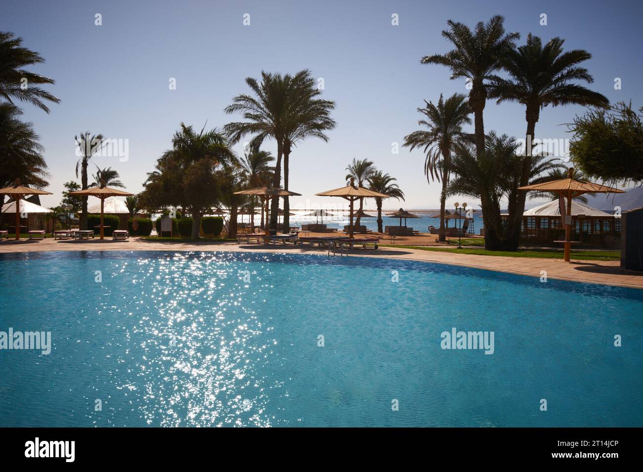 beautiful swimming pool in tropical resort , Dahab, Egypt Stock Photo ...