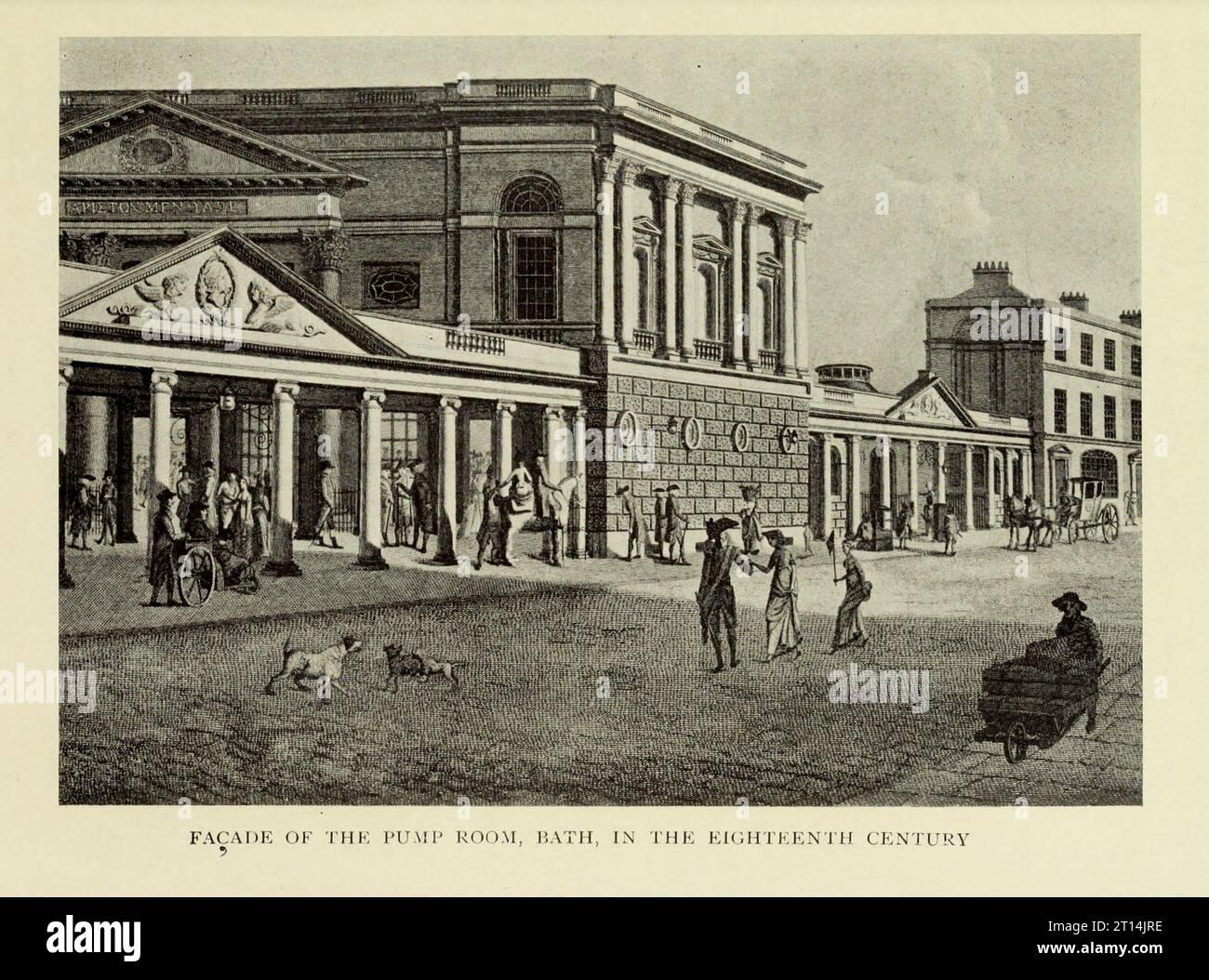 Facade of the Pump Room, Bath in the 18th Century from the book ' Jane ...