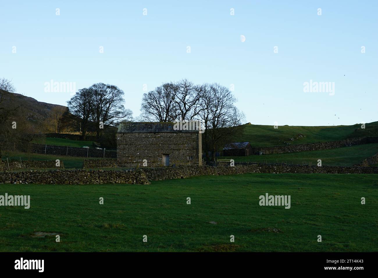 Moonlight over a Barn at Wharfe, Austwick, Yorkshire Dales, North ...