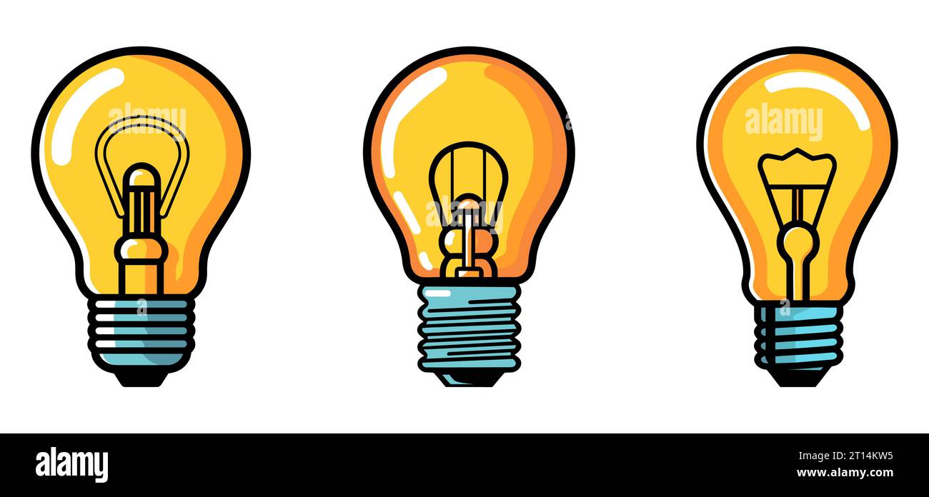 Light bulb logo icon isolated. Set of light bulbs. Innovative idea ...