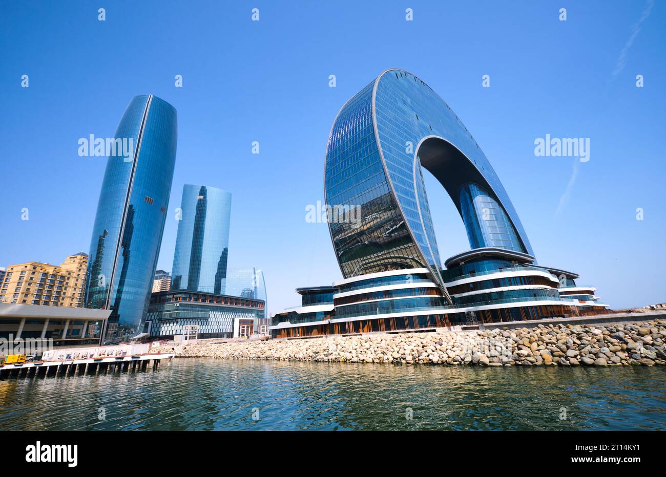 A view of the unfinished Crescent Bay circular mixed use, iconic ...