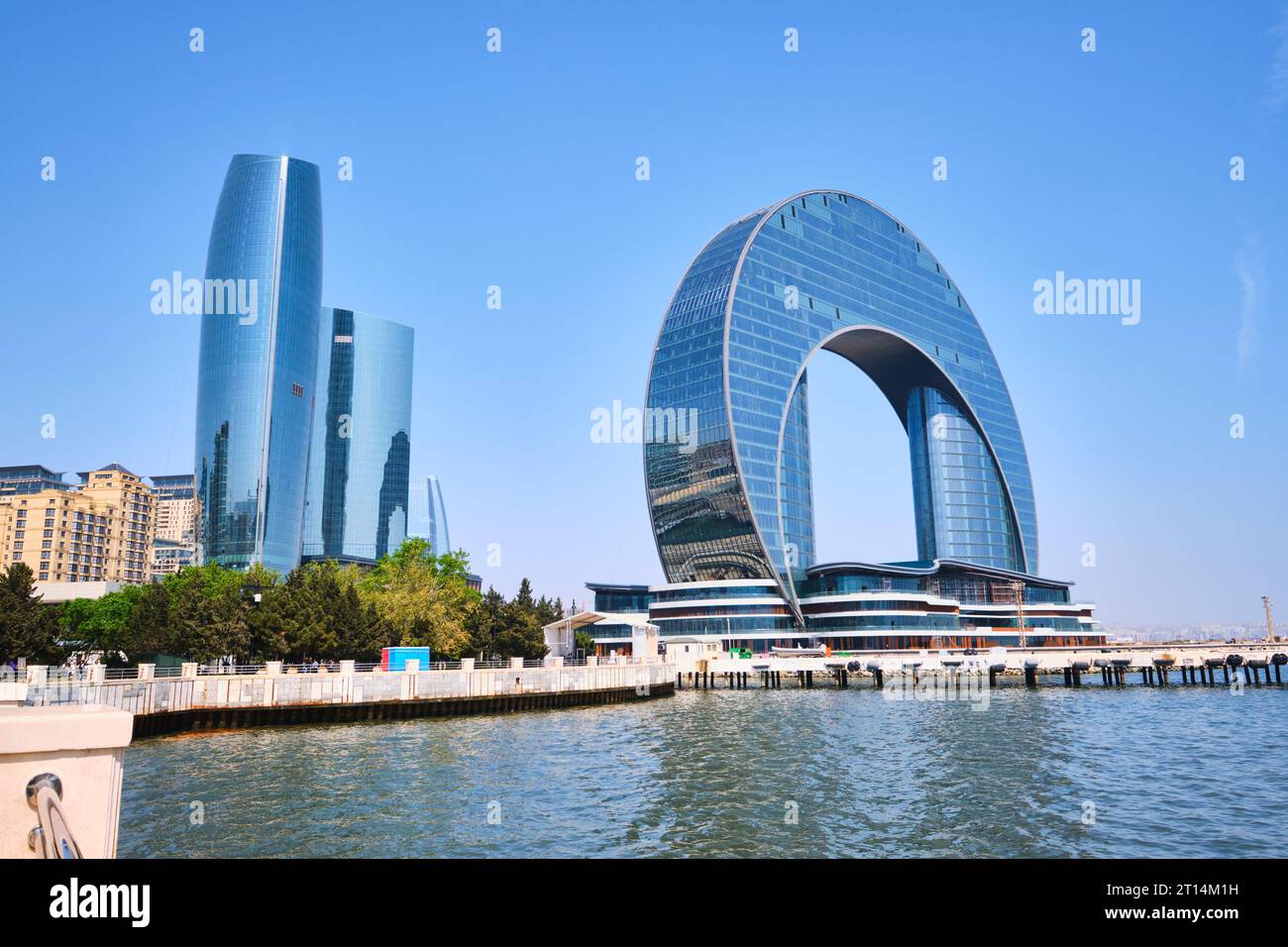 A view of the unfinished Crescent Bay circular mixed use, iconic ...