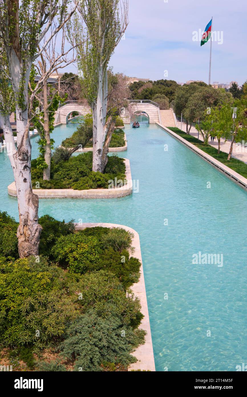 A view of the Mini-Venice canal park, ride, near the Carpet Museum. In ...