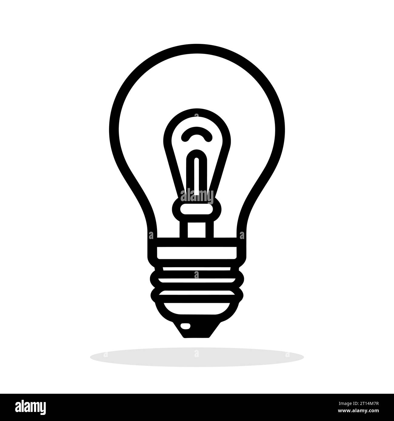 Light bulb logo icon isolated. Black outline light bulb. Innovative idea concept. Energy and ...