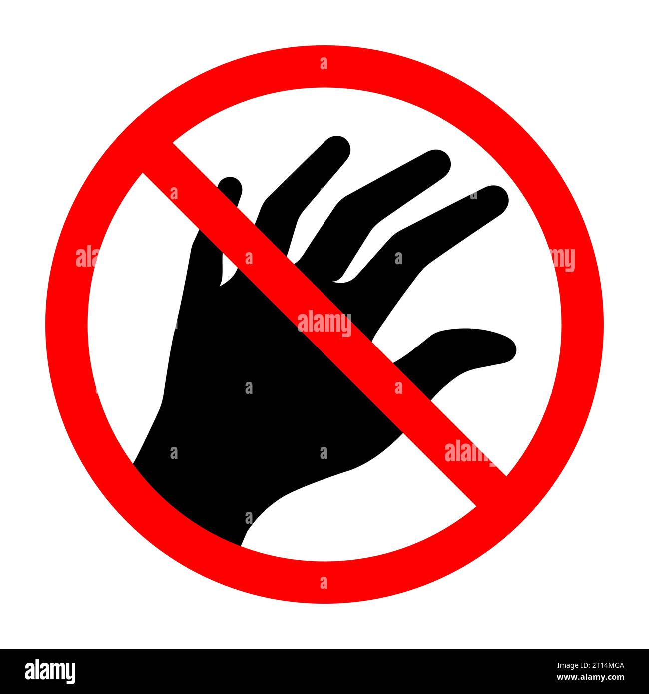 Stop hand symbol. Do not touch with hands. Vector illustration ...