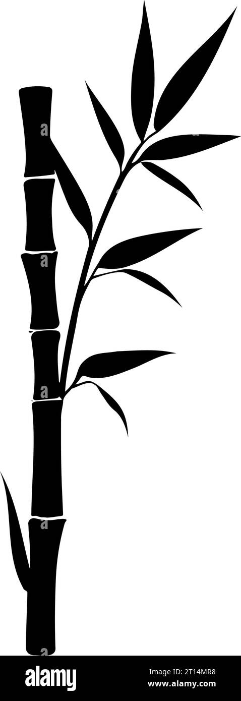 Bamboo plant silhouette. Vector illustration Stock Vector Image & Art ...