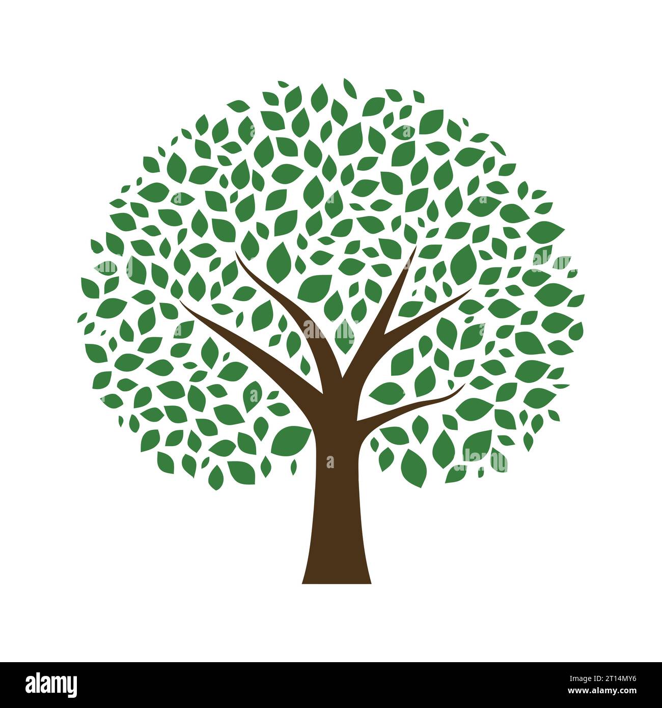 Tree logo design. Tree icon isolated. Cute tree symbol with leaves ...