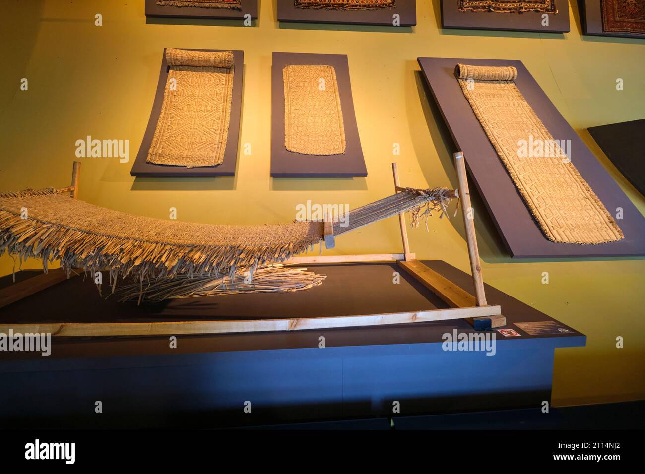 Interior view in the display galleries of an ancient form of straw ...