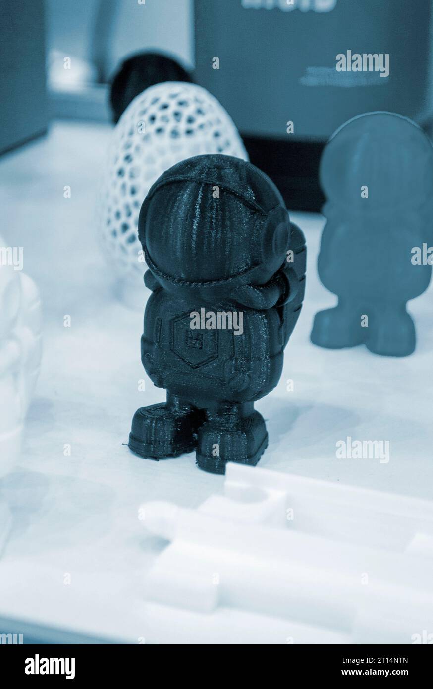 Object model printed on a 3D printer from molten plastic. 3D printer ...