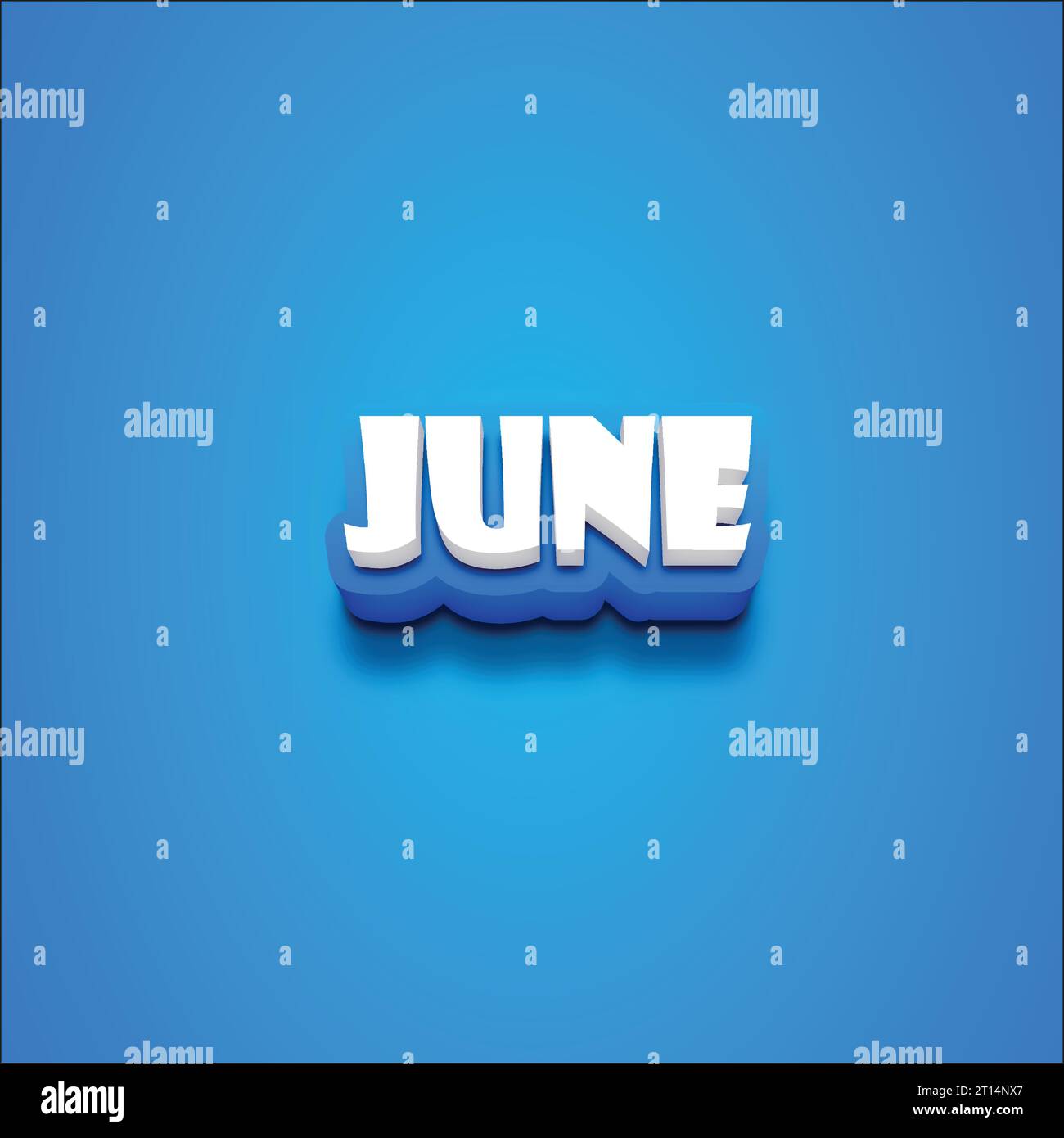 Vector 3D June text on a blue blackground Stock Vector Image & Art - Alamy