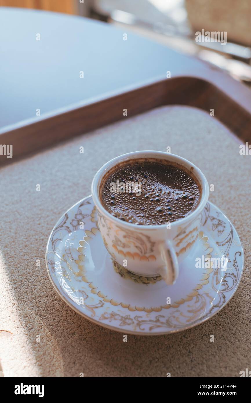A cup of freshly brewed turkish coffee Stock Photo - Alamy