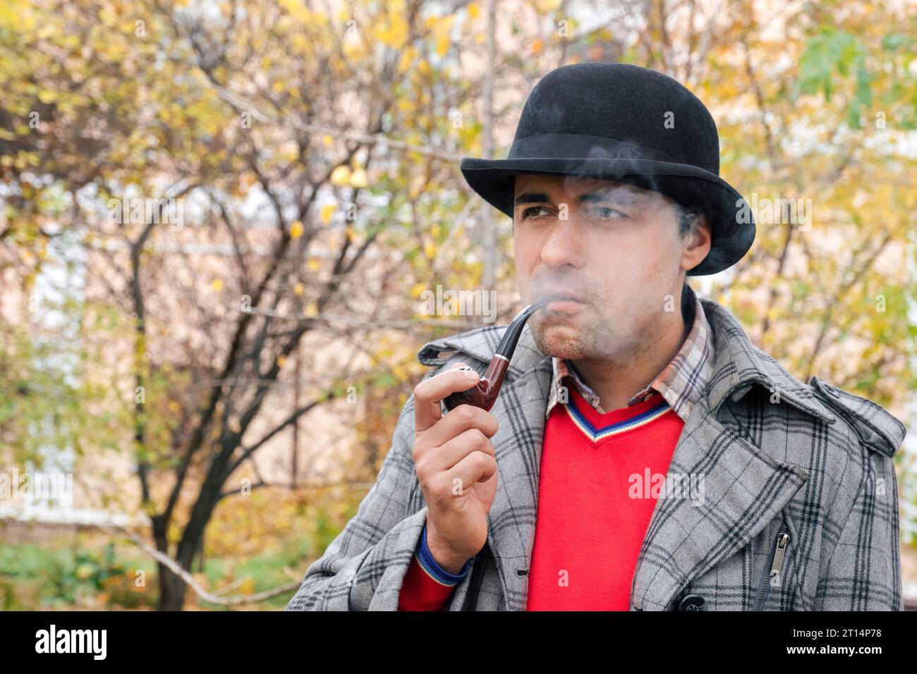 Pipe smoking european man hi-res stock photography and images - Alamy