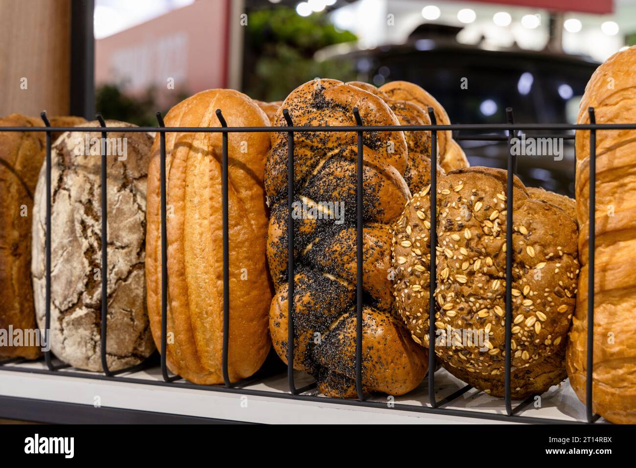Bread bar station in buffet line Stock Photo - Alamy