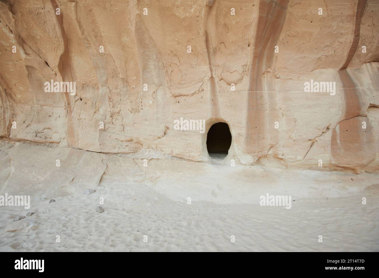 Entrance to an abandoned karst cave closeup. Sinai, Egypt Stock Photo ...