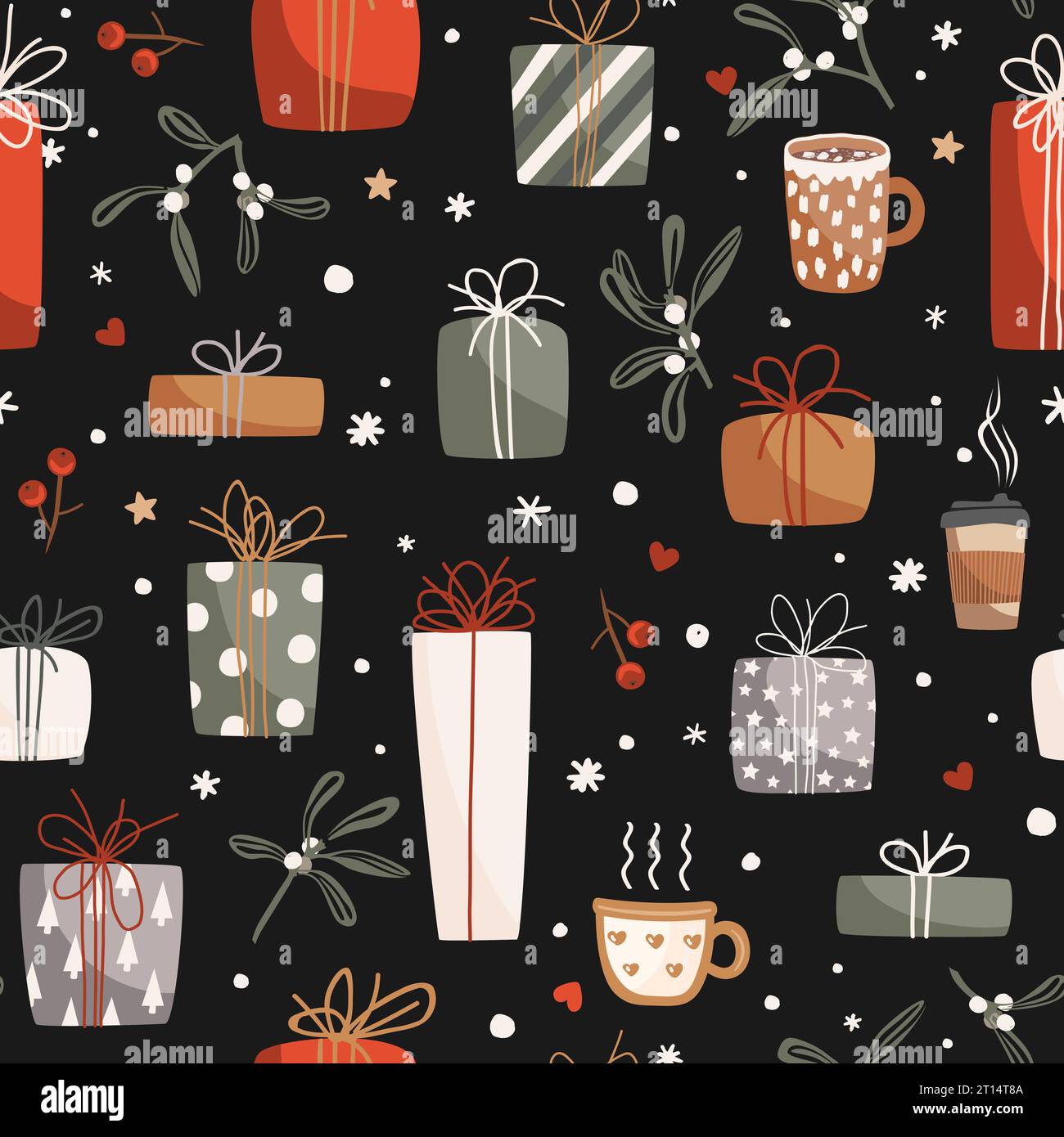 Cozy gift wrapping holidays Stock Vector Images - Alamy