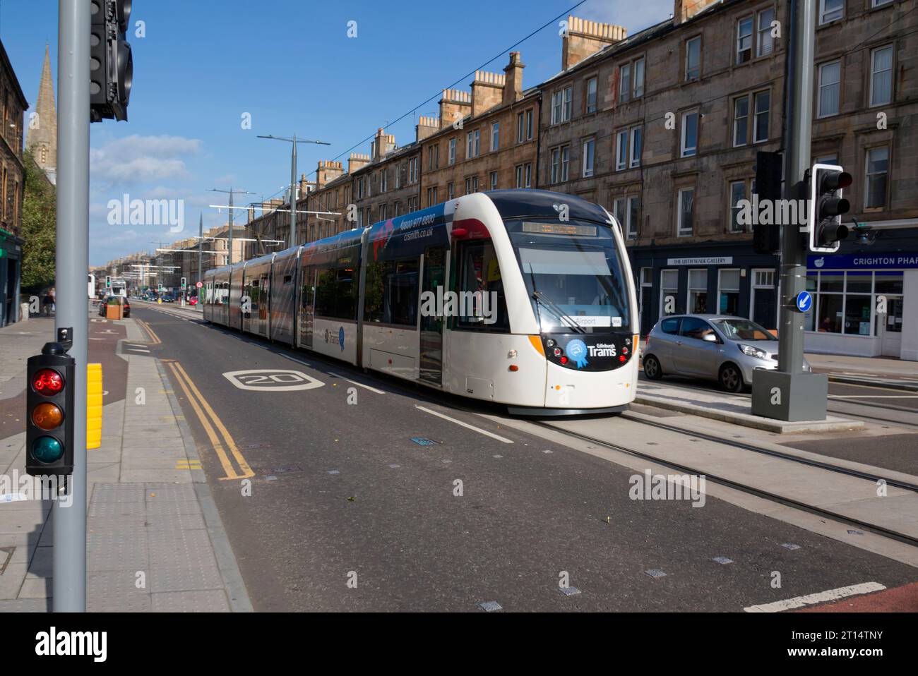 Edinburgh trams cycle hi-res stock photography and images - Alamy