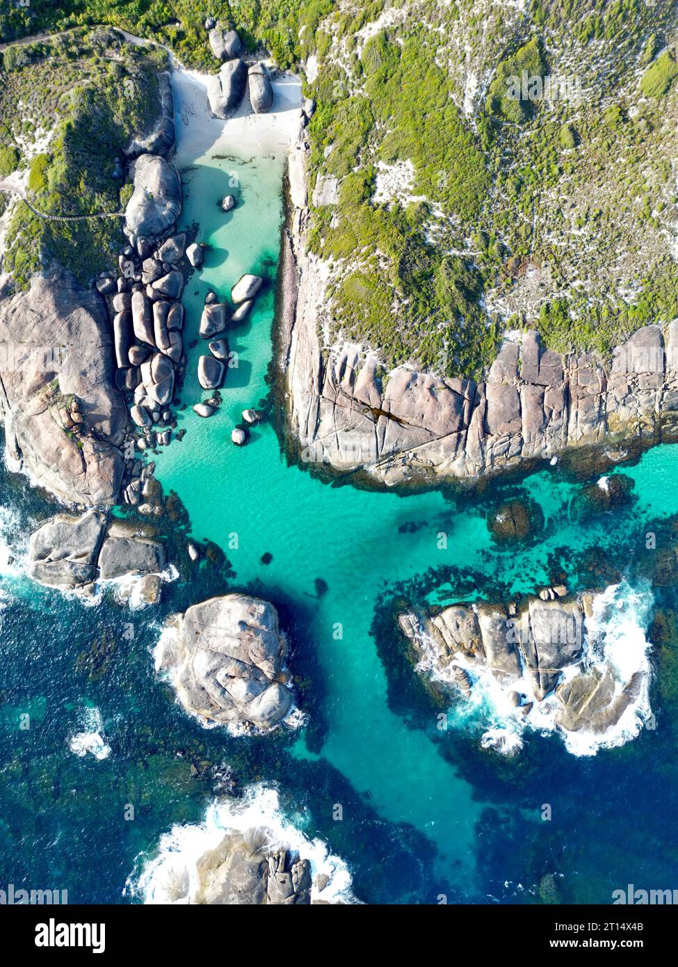 An aerial view of Elephant Rocks in Greens Pool in Denmark, Western ...
