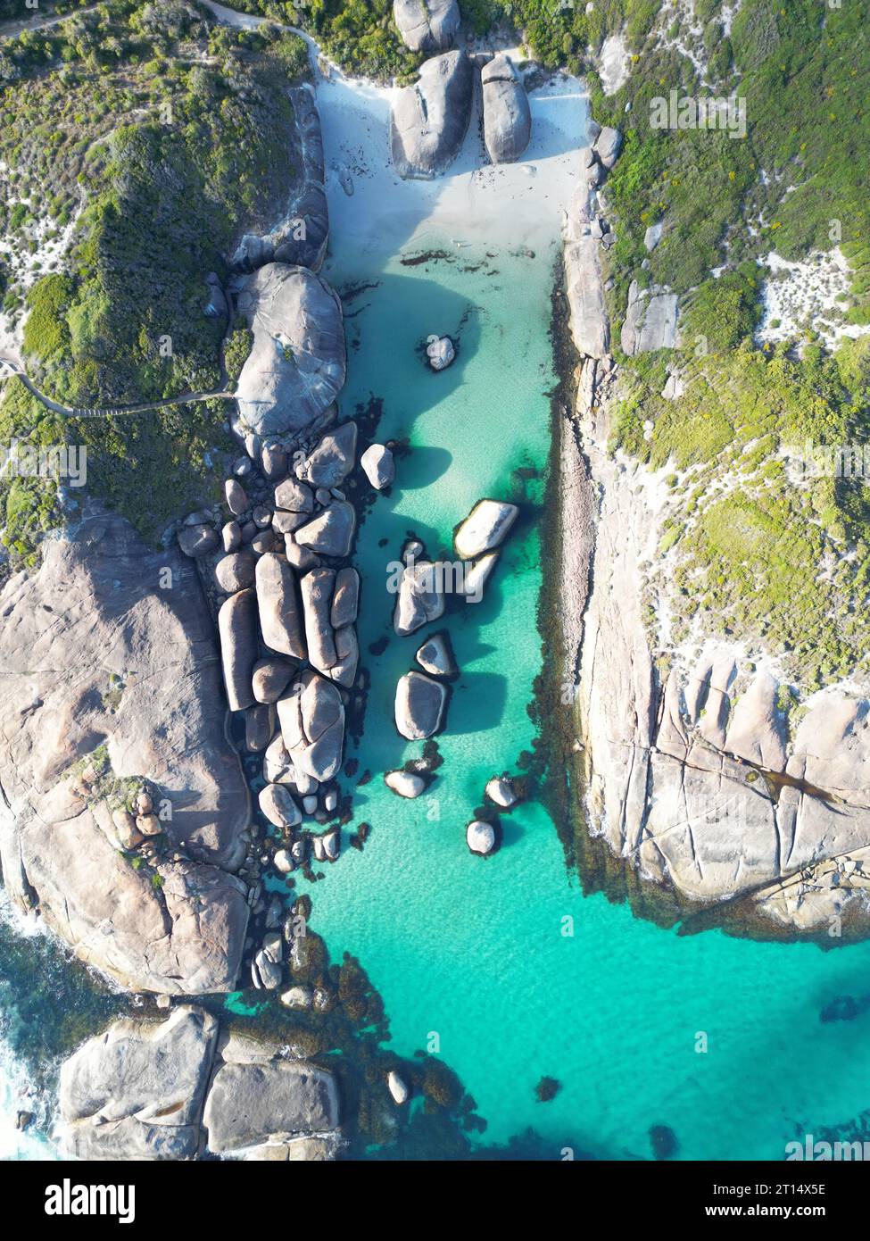 An aerial view of Elephant Rocks in Greens Pool in Denmark, Western ...