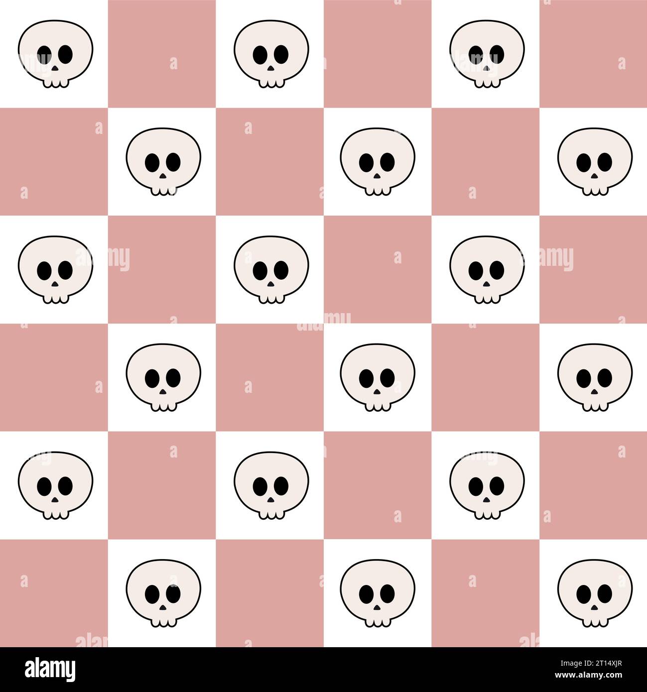 Vector seamless pattern of groovy Halloween skull Stock Vector Image ...
