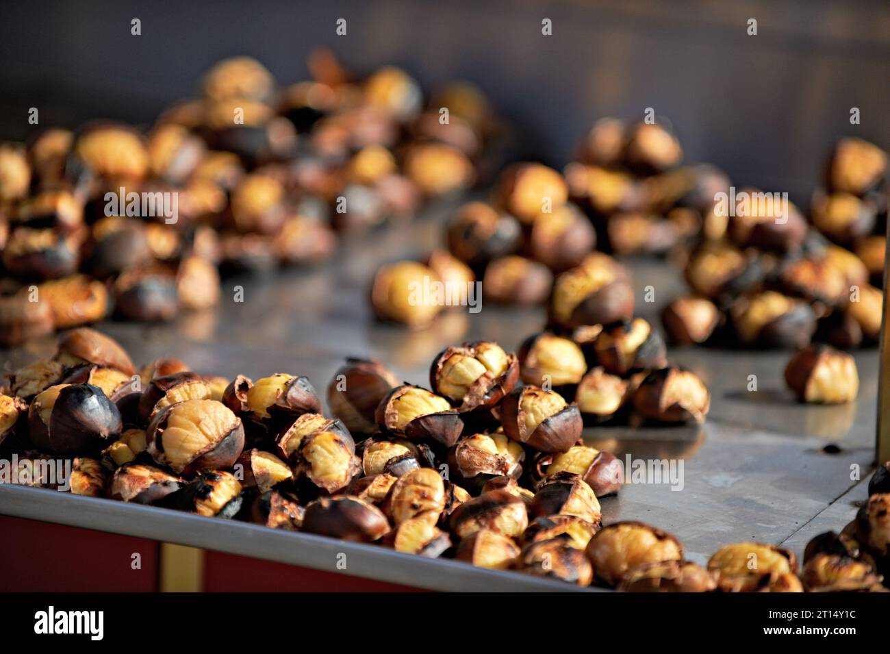 Fried chestnuts in a turkish street food cafe Stock Photo - Alamy