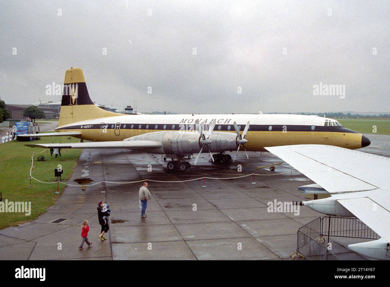 Duxford aircraft museum in the 1980s with a Monarch airline Bristol ...