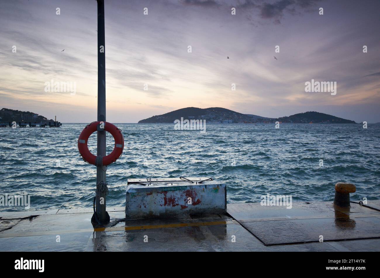 The pictursque pier of Buyukada, Istanbul at sunset Stock Photo - Alamy
