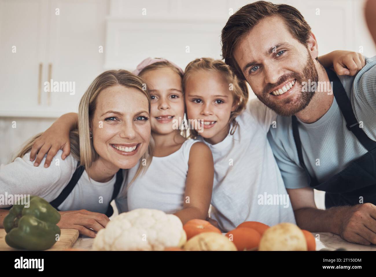 Selfie, cooking and family in the kitchen together for bonding and ...