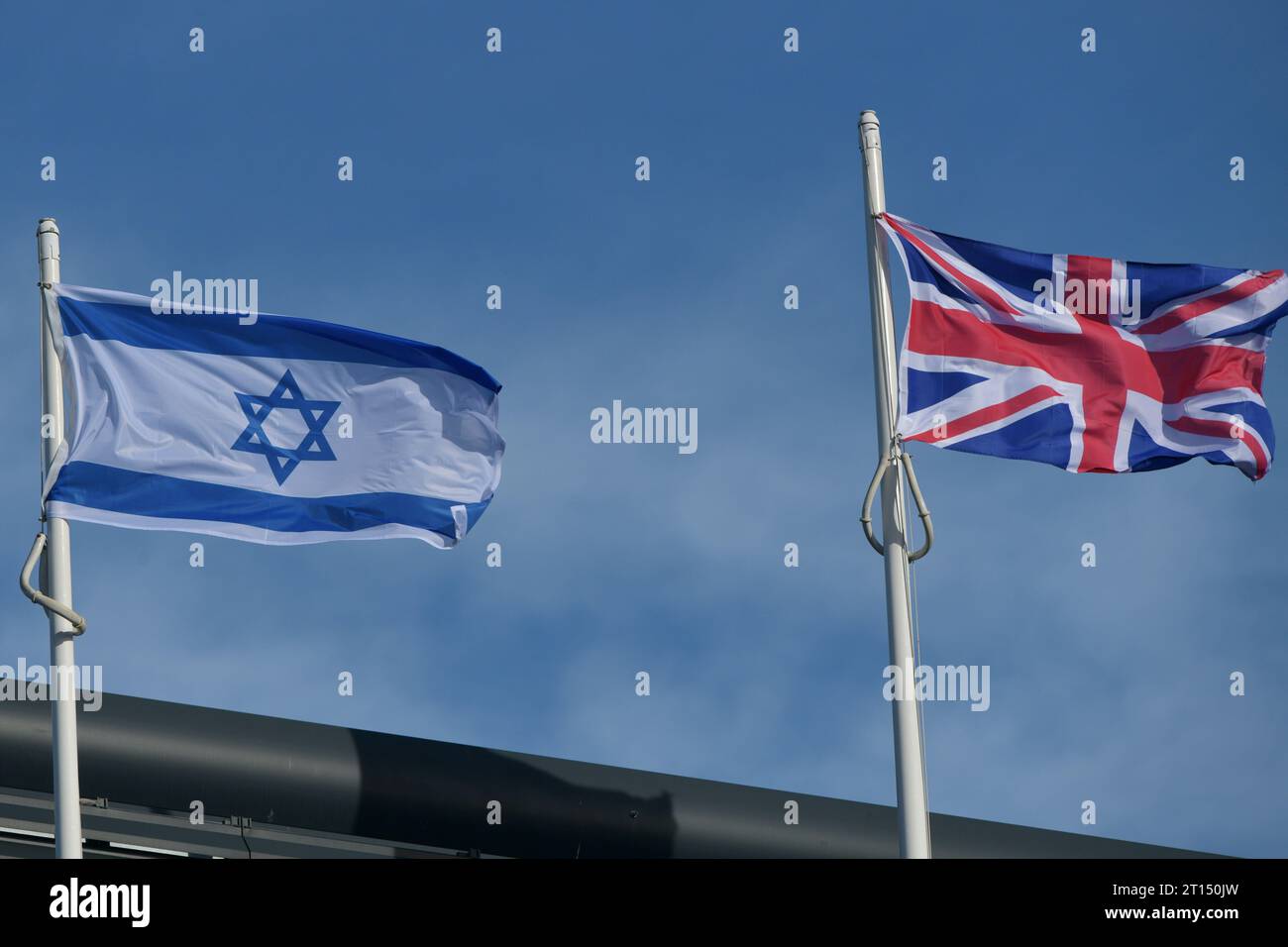 Edinburgh Scotland, UK 11 October 2023. The Israel flag above the UK ...