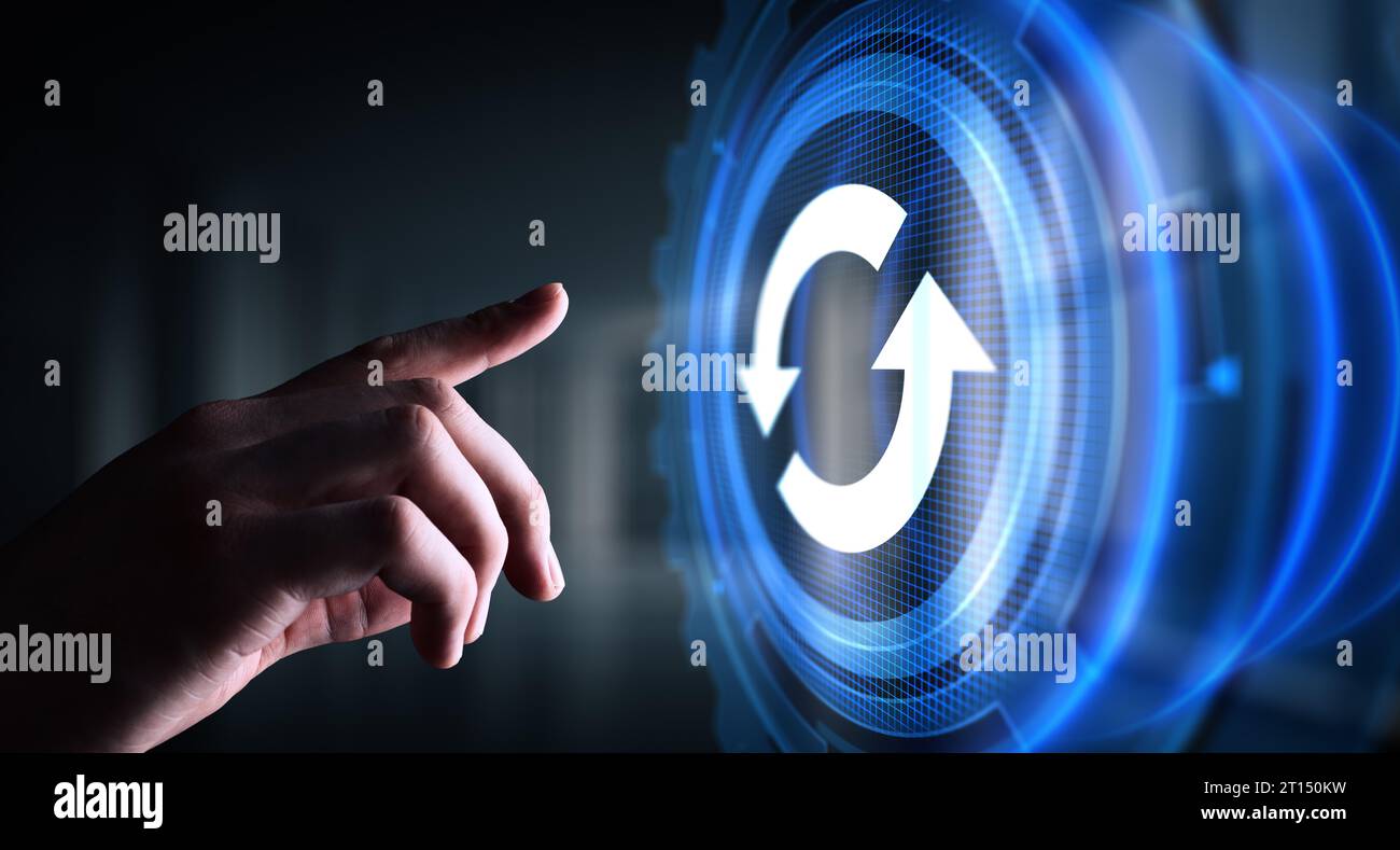 Update System Upgrade Software version technology concept on virtual ...