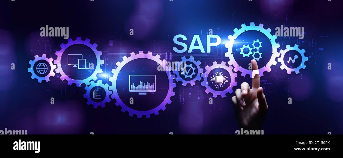 SAP software business process automation. ERP enterprise resource ...