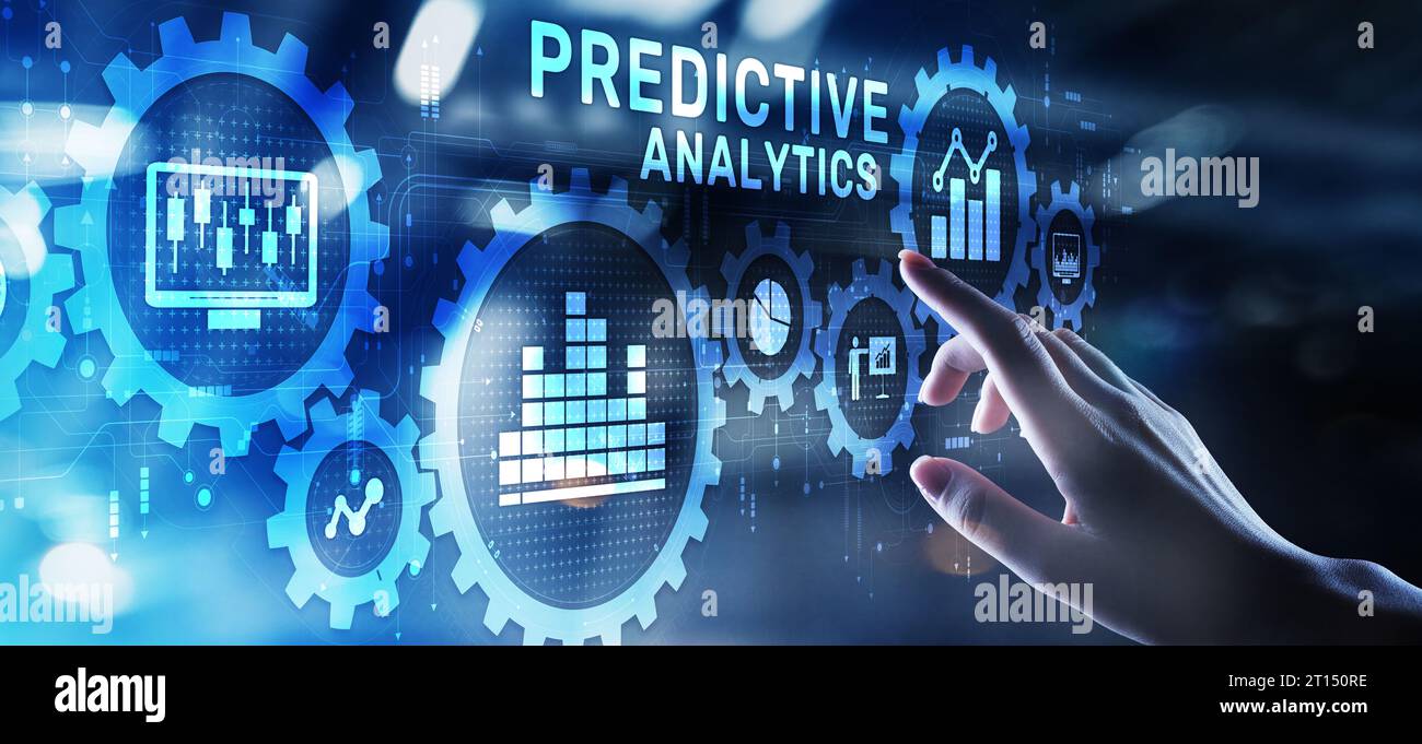 Predictive analytics business intelligence technology concept on screen ...