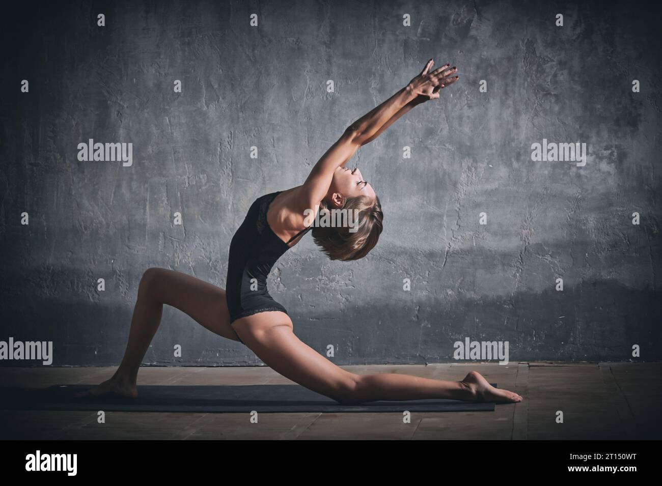 Beautiful sporty fit yogini woman practices yoga asana Ashva ...