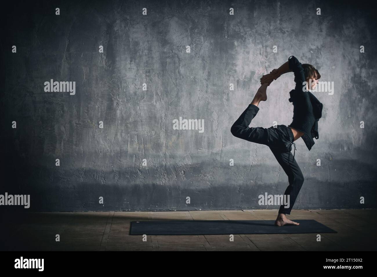 Beautiful sporty fit yogi woman practices yoga asana Natarajasana ...